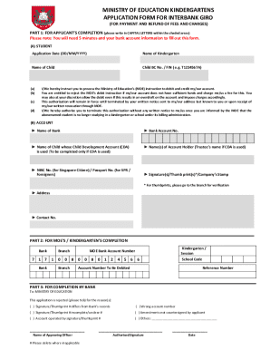 Fillable Online MINISTRY OF EDUCATION (MOE) APPLICATION FORM FOR ... Fax Email Print - pdfFiller