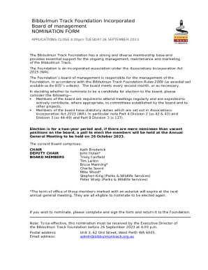 BTF Board Nomination Doc Template | pdfFiller