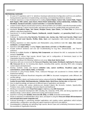 Salesforce Developer Resume Examples and Templates ... Doc Template ...