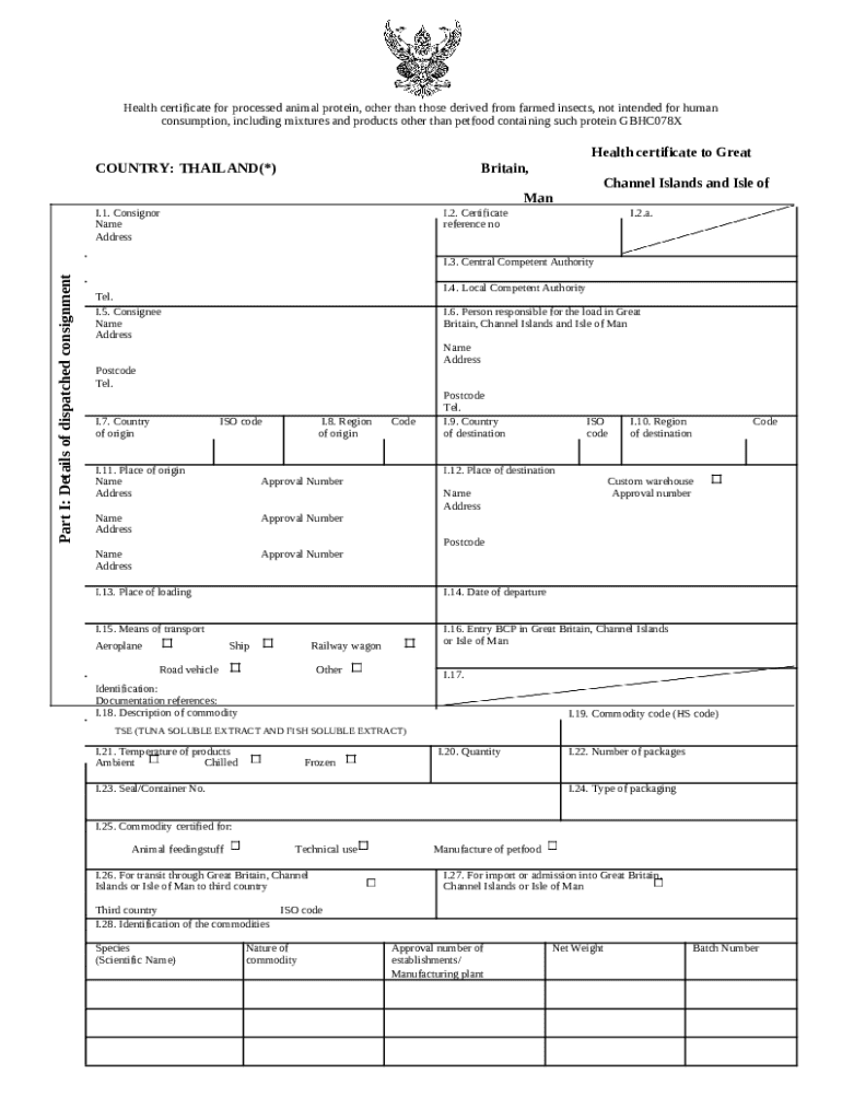 Model health certificate for processed animal protein ... Doc Template ...