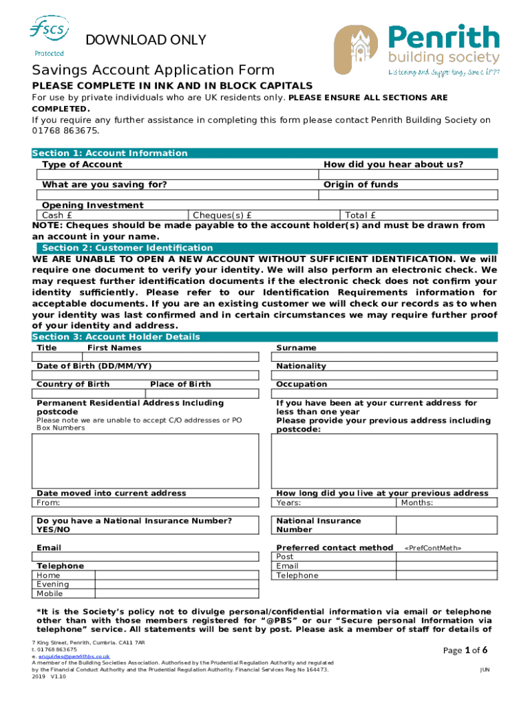 Basic Bank Account application Doc Template | pdfFiller
