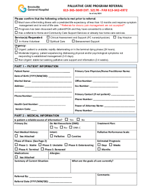 Fillable Online Medical referral criteria for palliative care in adults ...