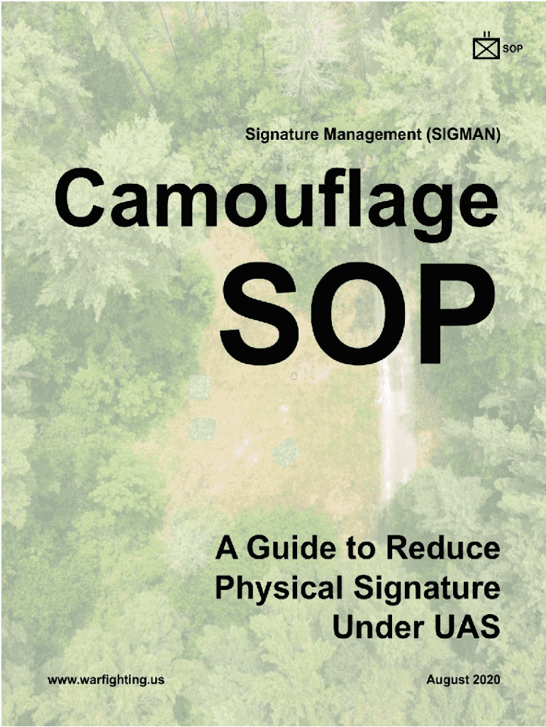 Fillable Online Camouflage SOP for Infantry Battalion Signature ...