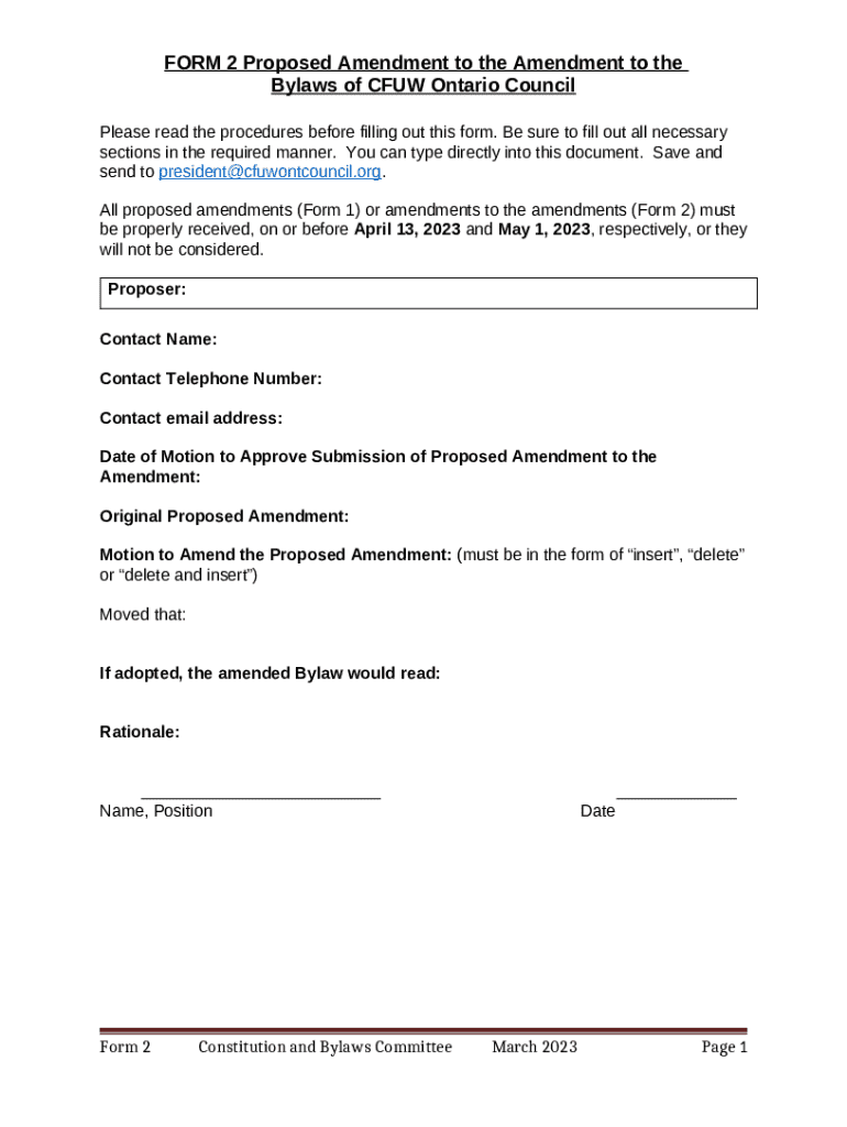 2 for amendments to the proposed amendments Doc Template | pdfFiller