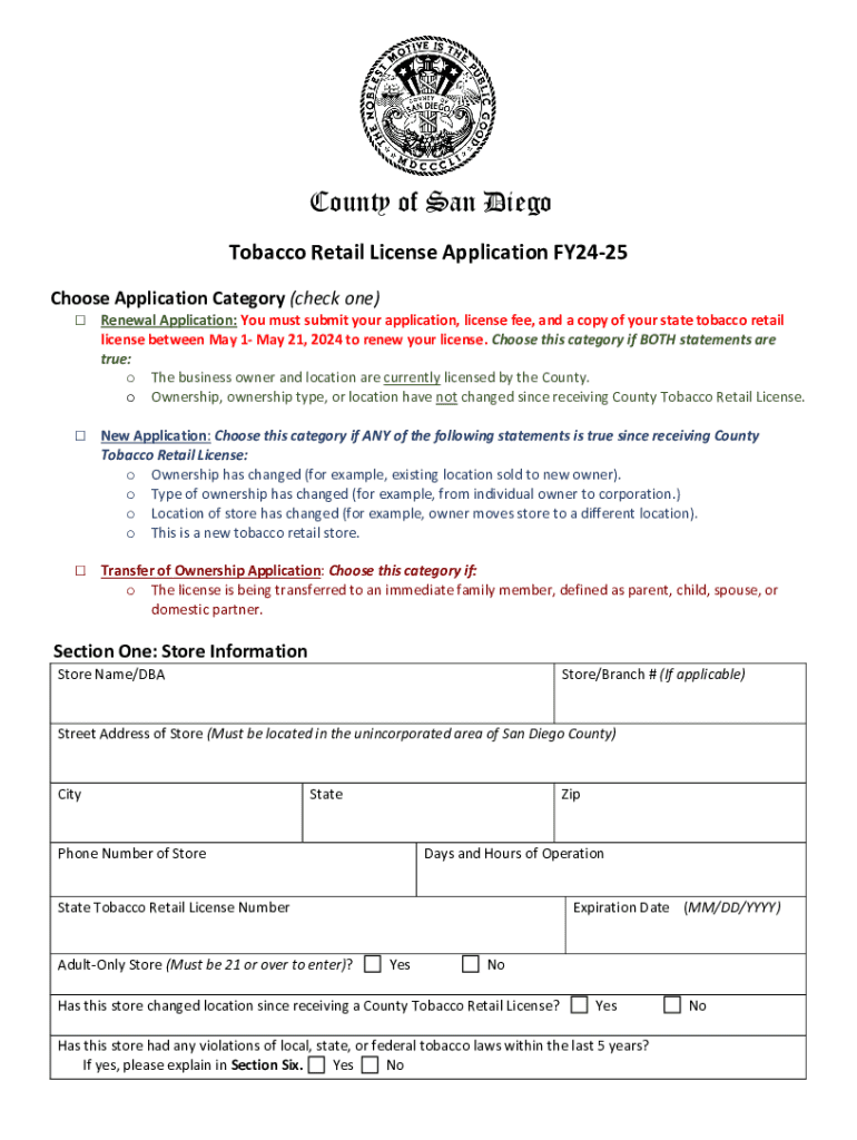 Fillable Online How to Apply for a New Tobacco Retail License Fax Email ...