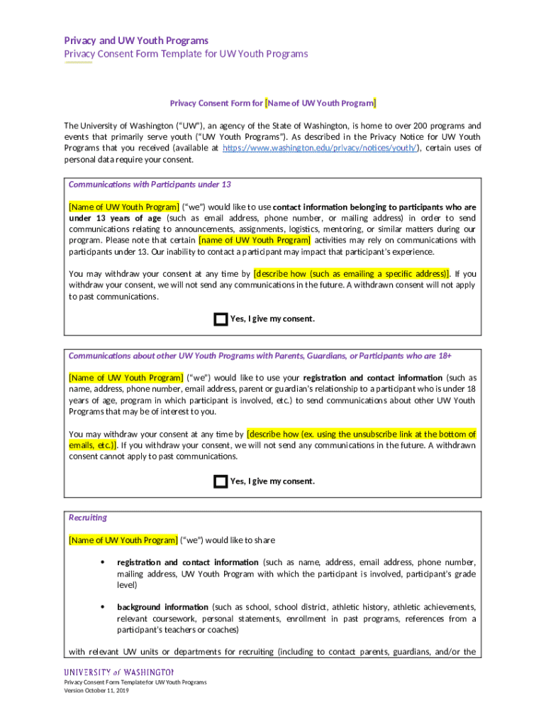Privacy Notices and Consent s Doc Template | pdfFiller