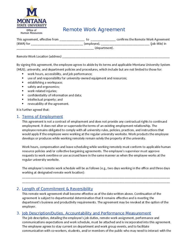REMOTE WORK REQUEST (Sample) Doc Template | pdfFiller