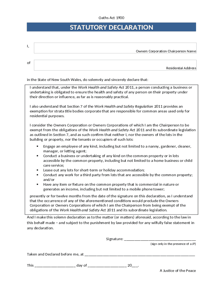 STATUTORY DECLARATION I, , do solemnly & sincerely ... Doc Template | pdfFiller