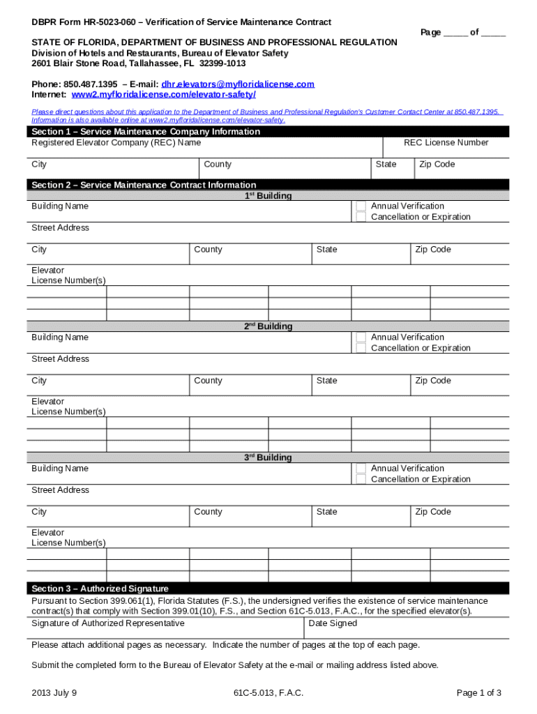 Dbpr Hr 5023 060 - Fill Online, Printable, , Blank Doc Template | pdfFiller
