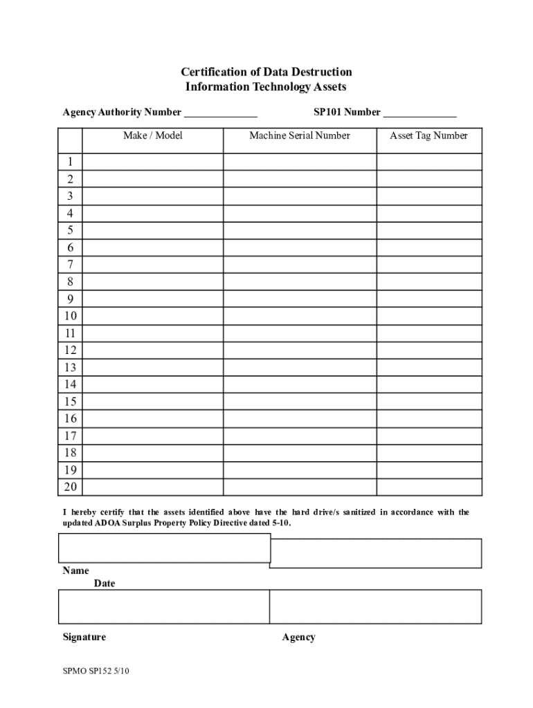 Fillable Online IT Asset Certification.docx Fax Email Print - pdfFiller