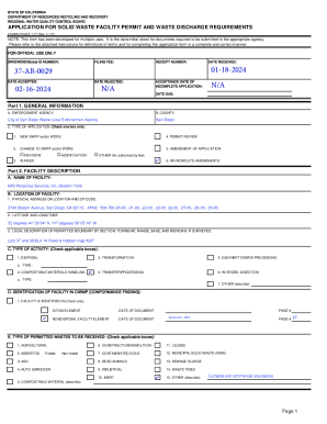 Fillable Online . This CalRecycle form is completed by a solid waste ...