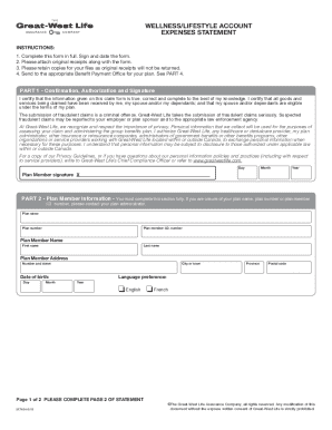 Fillable Online Wellness and lifestyle expenses claims forms Fax Email ...