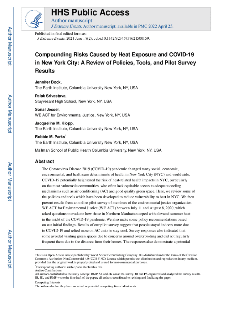 Fillable Online Compounding Risks Caused by Heat Exposure and COVID-19 ...