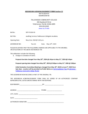 Fillable Online ADDENDUM #2 Schedule of Events Fax Email Print - pdfFiller