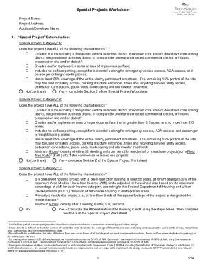 Fillable Online Special Projects Worksheet Fax Email Print - pdfFiller