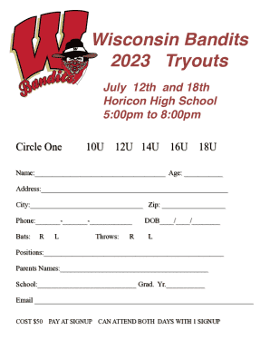 Fillable Online Bandit Tryout Form 22 Fax Email Print - pdfFiller