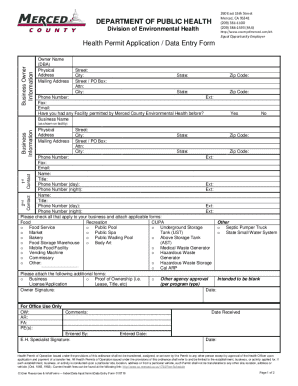 Fillable Online DEPARTMENT OF PUBLIC HEALTH Health Permit Application ...