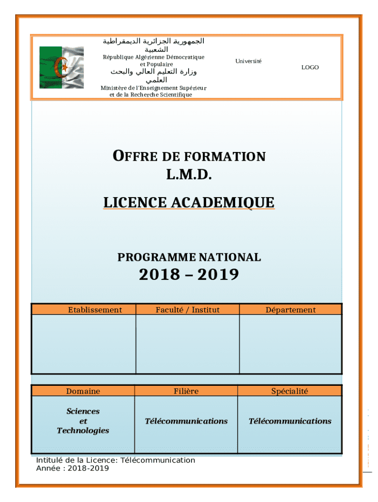 Fiche d'identit de la Licence Doc Template | pdfFiller