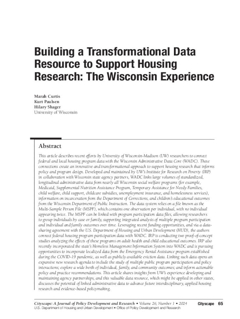 Fillable Online Building a Transformational Data Resource to Support ...