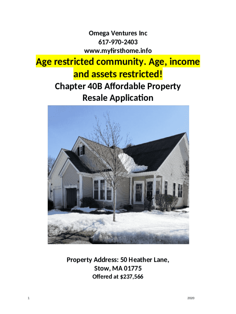 Age restricted community Doc Template | pdfFiller