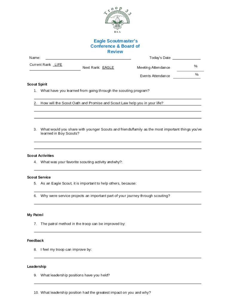 A great response to an Eagle rank Scoutmaster conference ... Doc ...