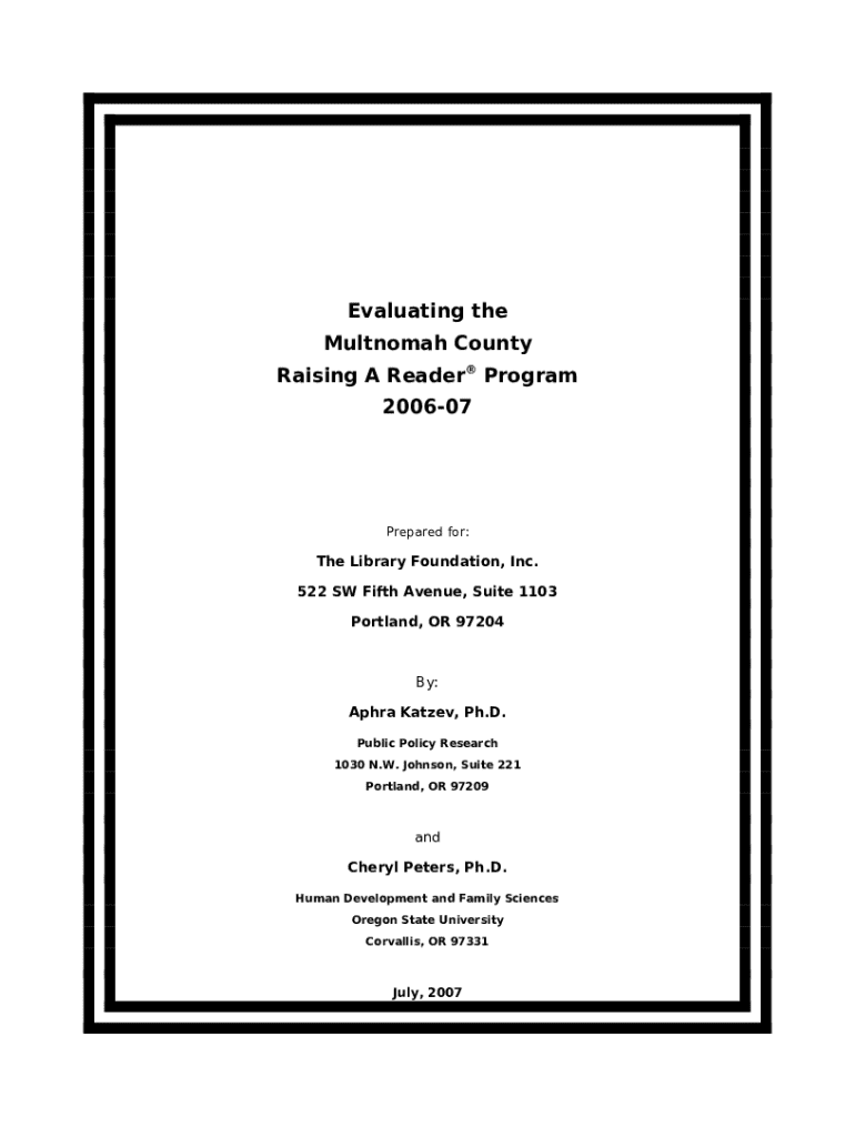 Raising A Reader Program Doc Template | pdfFiller