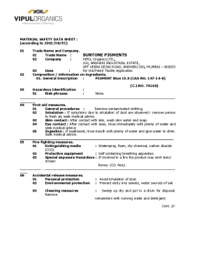 Fillable Online Suntone Pigment Blue 15.1 Technical Data Sheet Fax ...