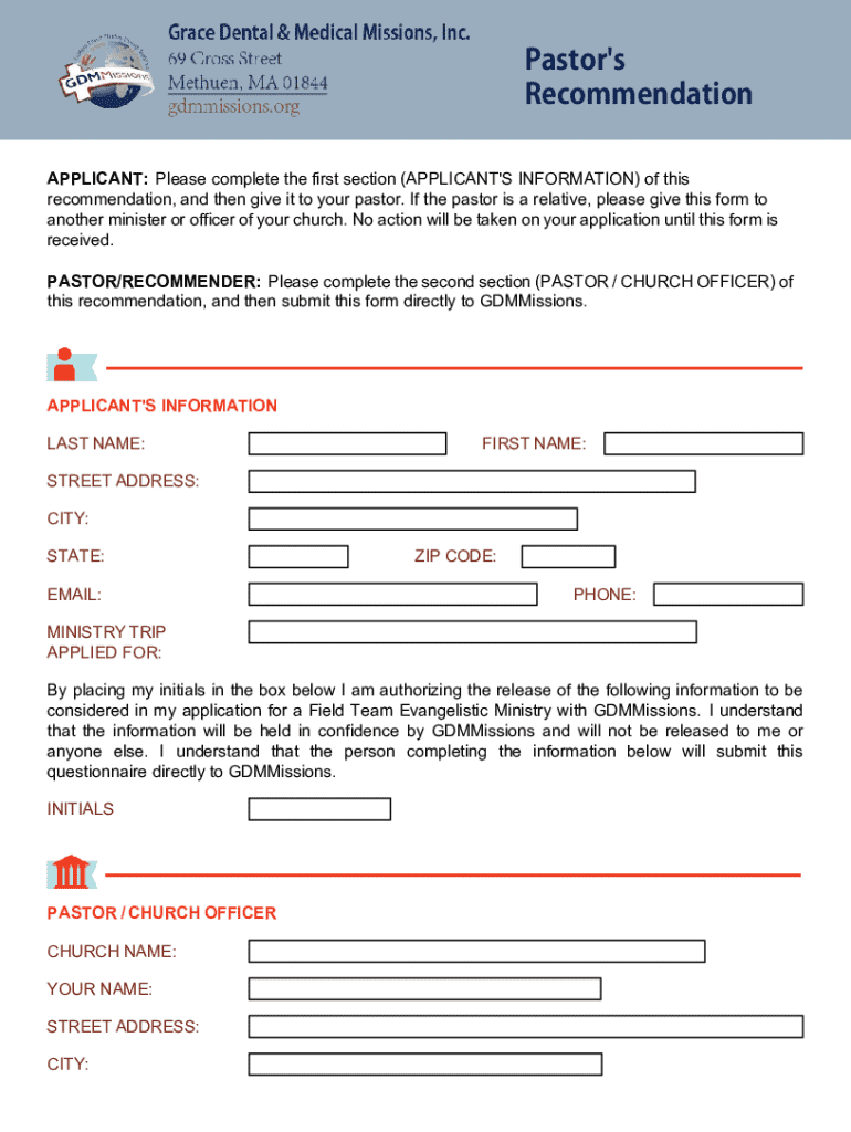 Fillable Online opinion on letter of recommendation from a pastor/clergy...? Fax Email Print ...