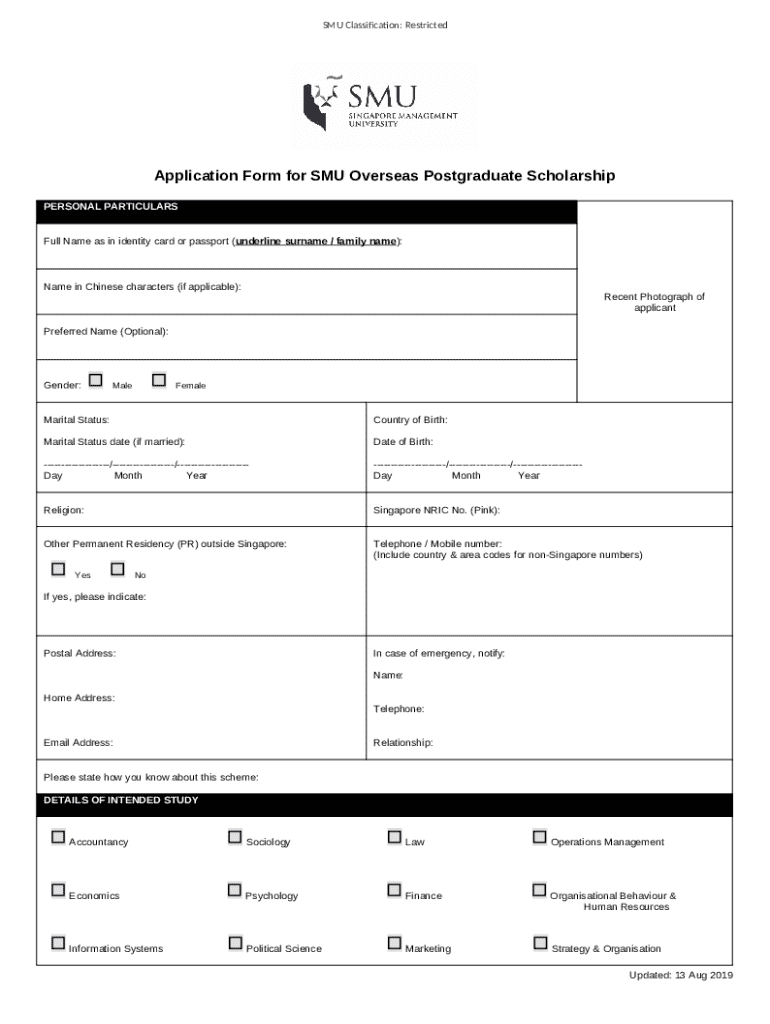 SMU Exchange Application Guide Doc Template | pdfFiller