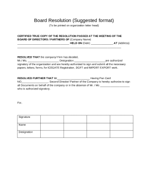 The Ultimate Board Resolution Template + How To ... Doc Template ...