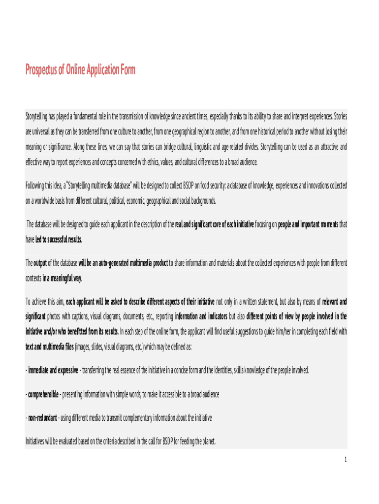 Fillable Online Prospectus of Online Application Form Fax Email Print ...