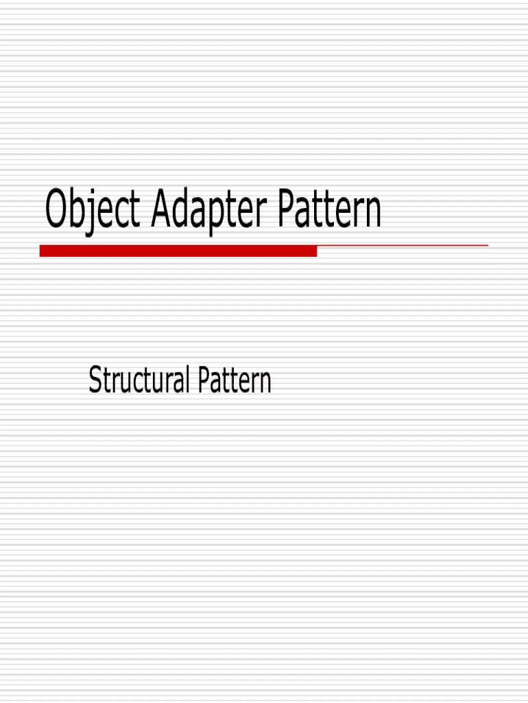 Fillable Online Adapter Pattern to expose different aspects of an ...