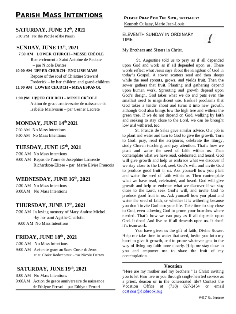 Divine Mercy Mass Intentions Doc Template | pdfFiller