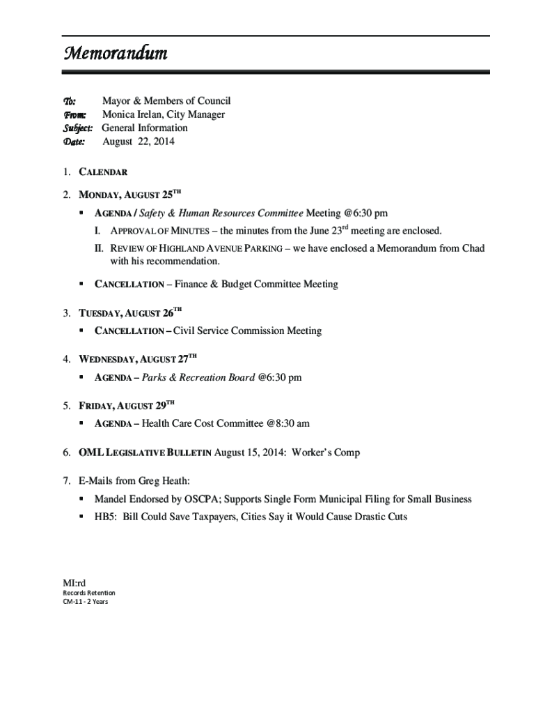 Fillable Online Monica Dupee, ICMA-CM - City Manager - City of ...