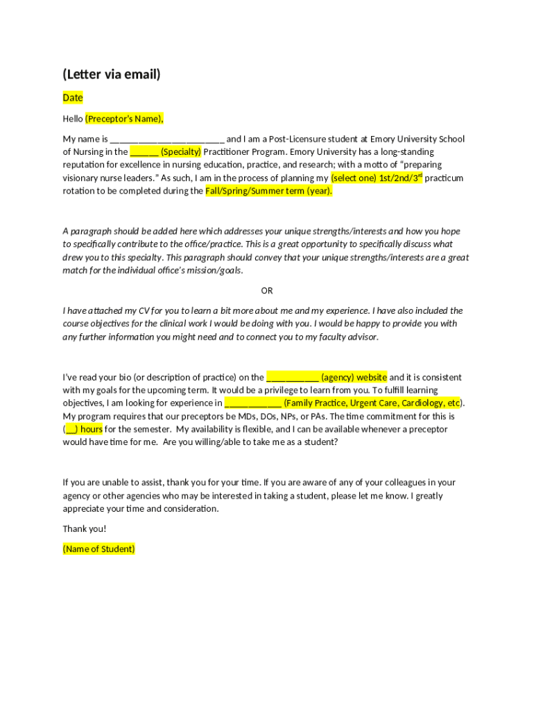 preceptor search letter.docx - To whom it may concern Doc Template ...