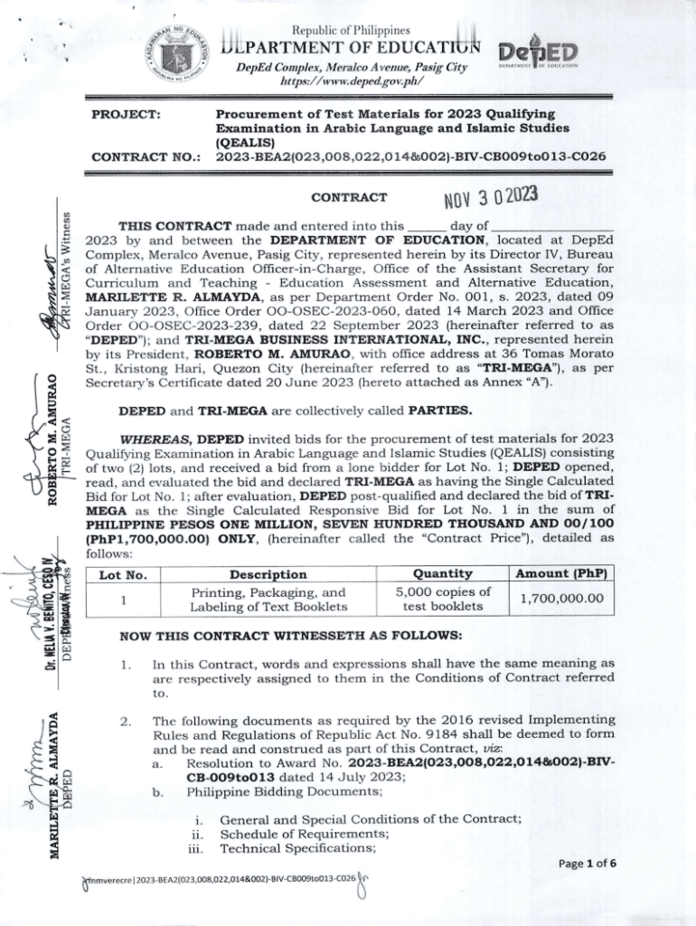 Fillable Online Central Office DepEd Complex, Meralco Ave., Pasig City ...