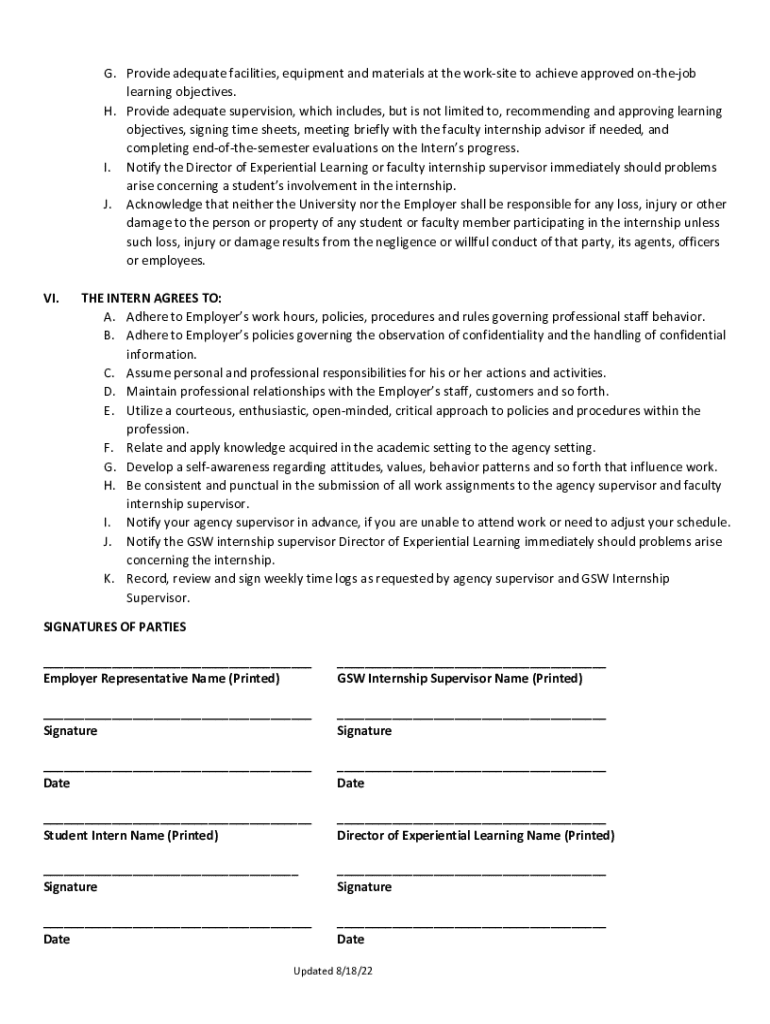 Fillable Online MEMORANDUM OF AGREEMENT Internship ... Fax Email Print ...