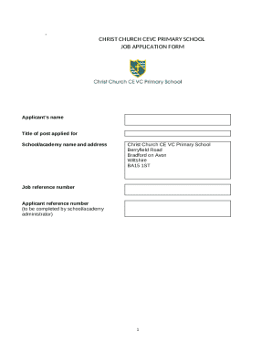 Application - Christ Church CE (VC) Primary School Doc Template | pdfFiller