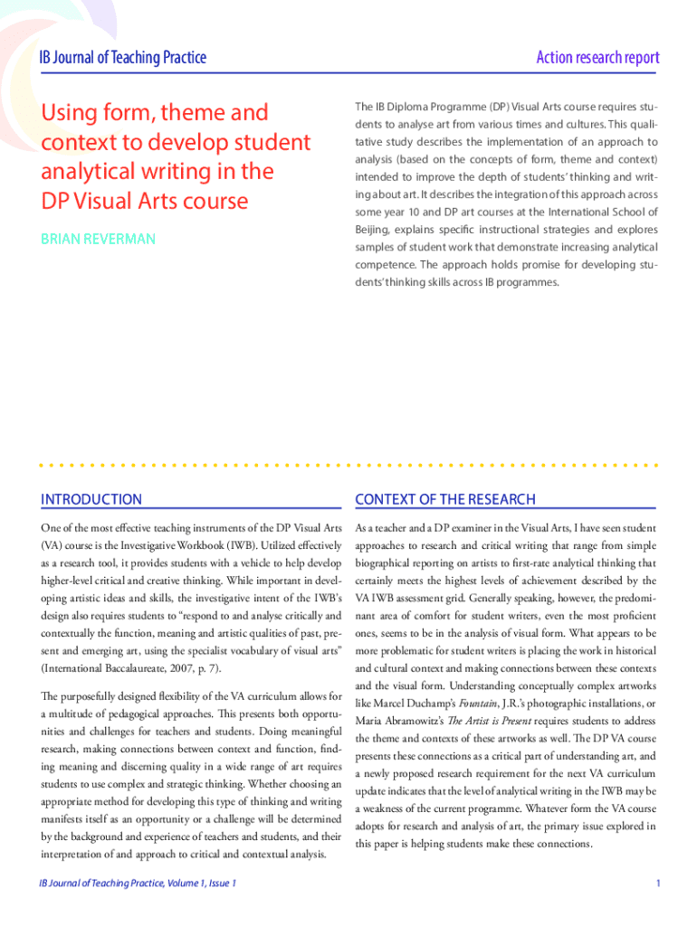 Fillable Online Using form, theme and context to develop student ... Fax Email Print - pdfFiller