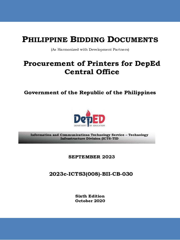 Fillable Online Procurement of Printers for DepEd Central Office Fax ...