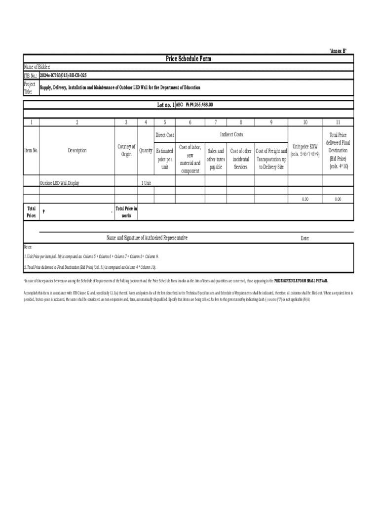 Fillable Online Supply, Delivery, Installation and Maintenance of Outdoor LED Wall for the ...