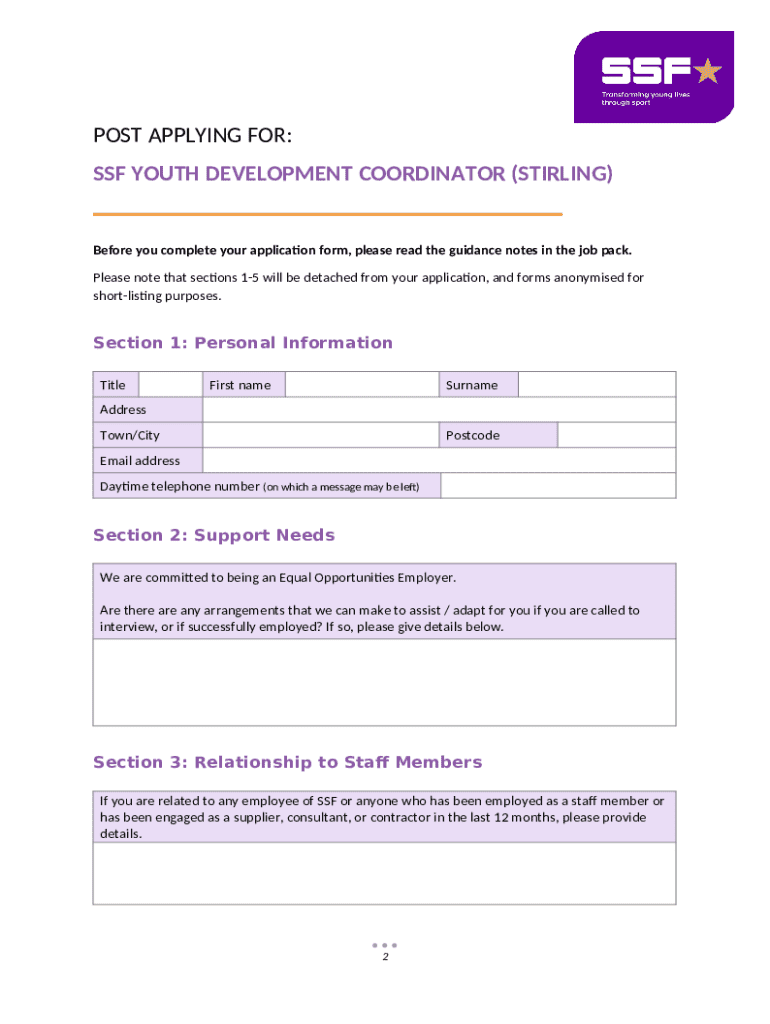 Application--Youth-Development-Coordinator-Stirling. ... Doc Template | pdfFiller