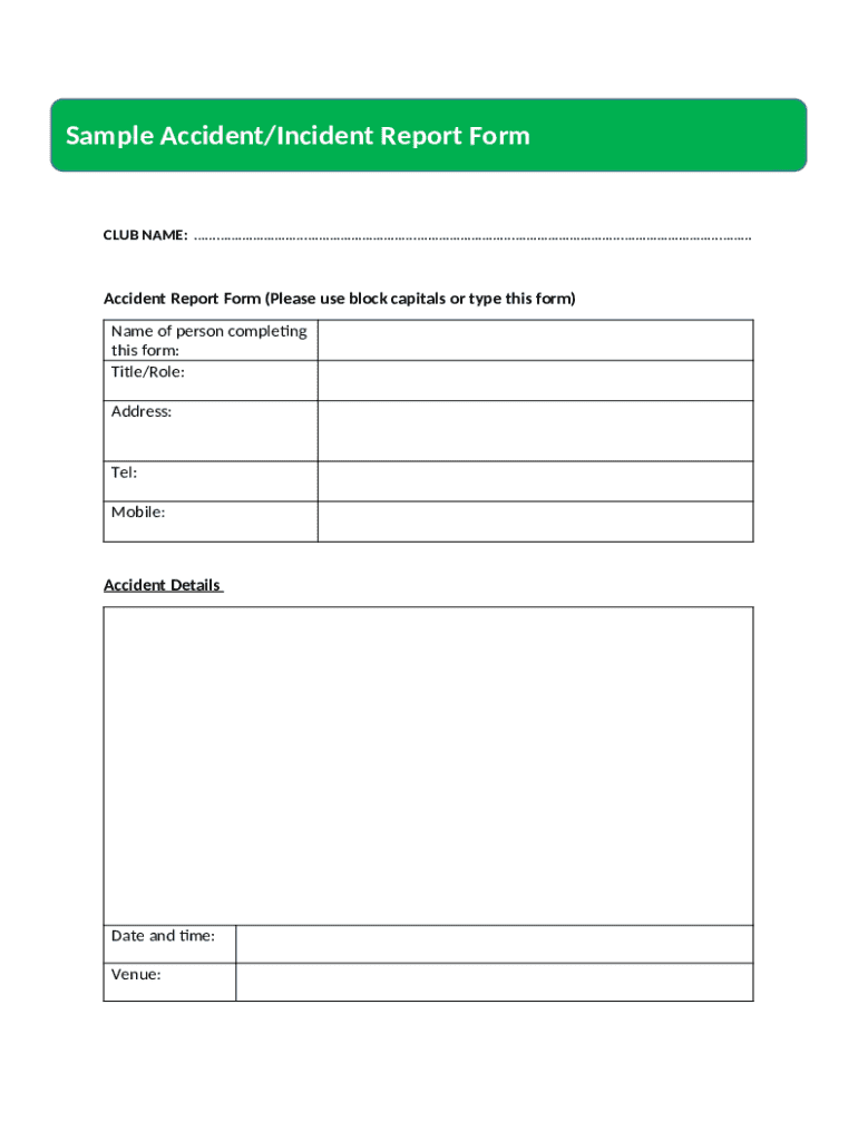 Sample Accident/Incident Report - cloudfront.net Doc Template | pdfFiller