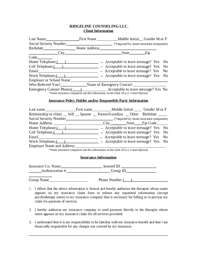 Client Ination Today's date: A. Identification Your ... Doc Template | pdfFiller