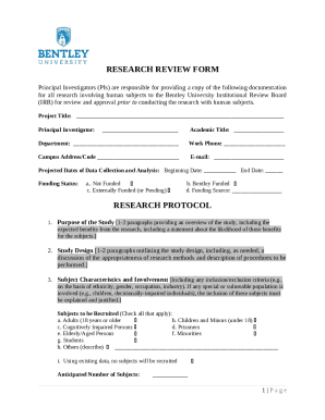 Research Review Doc Template | pdfFiller