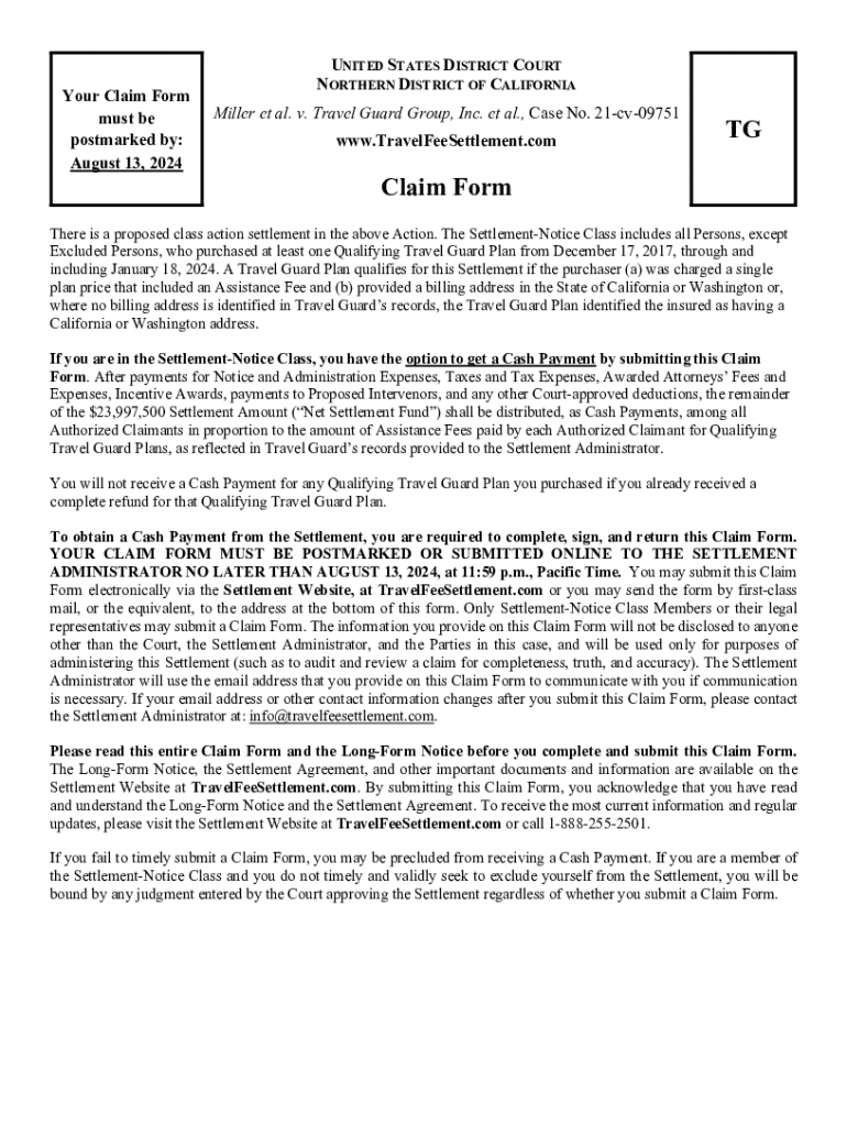 Fillable Online Claim Form TG Fax Email Print - pdfFiller