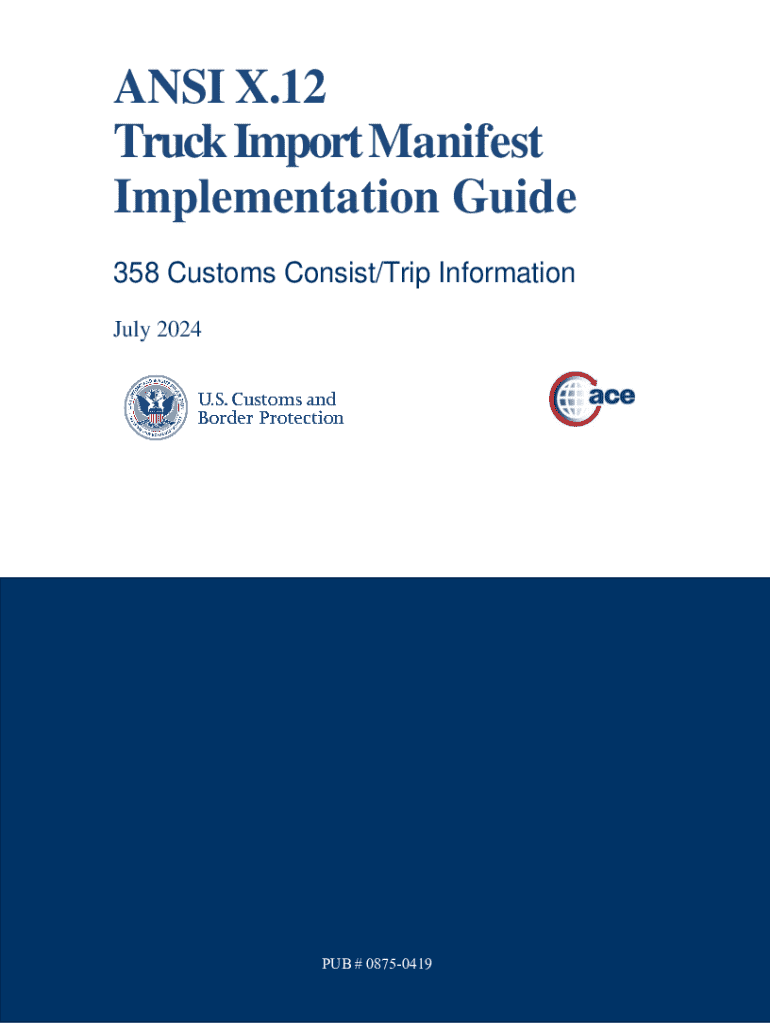 Fillable Online ANSI X.12 Truck Import Manifest Implementation Guide ...