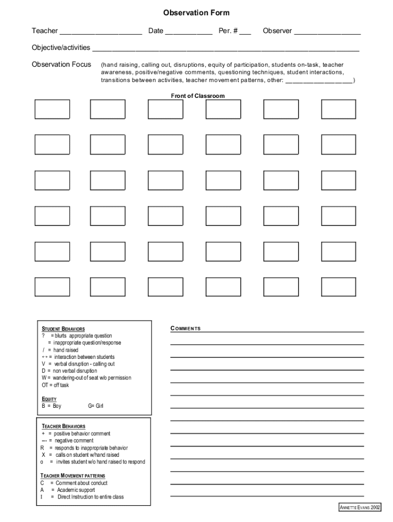 Fillable Online Project I4 Observation Toolkit 1 Calling On Students 1 ...