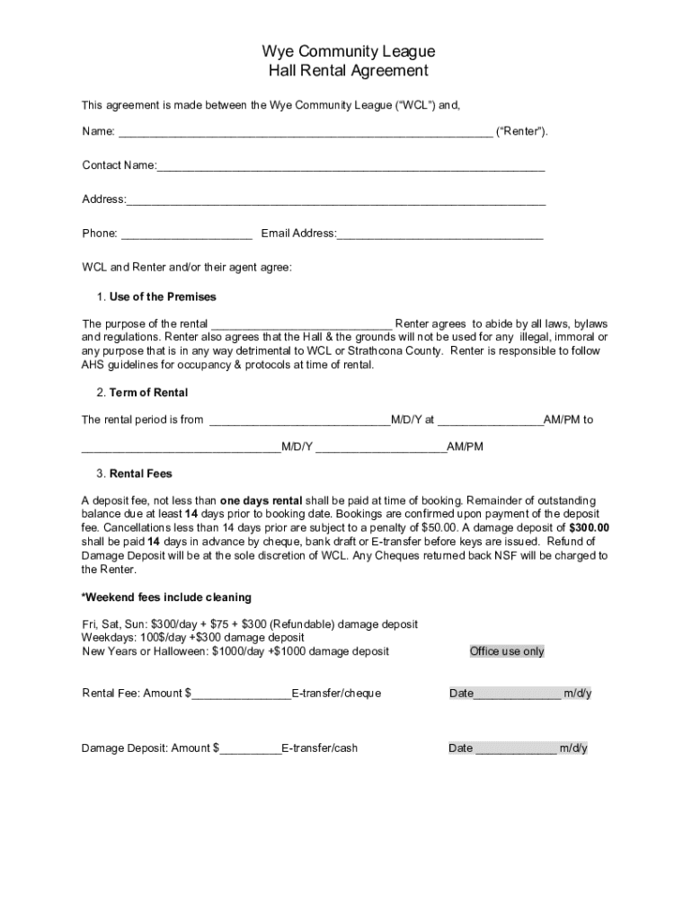 Fillable Online FACILITY RENTAL AGREEMENTFertile Fax Email Print - pdfFiller