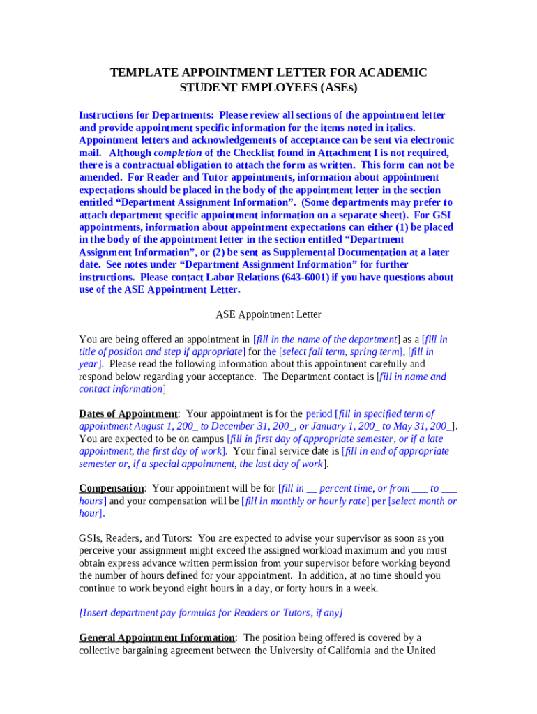 Undergraduate Teaching and Research Assistant Offer Letter Doc Template ...